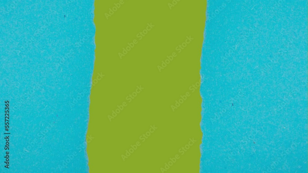 Blue ripped paper on green screen chroma key background. 4k paper ...