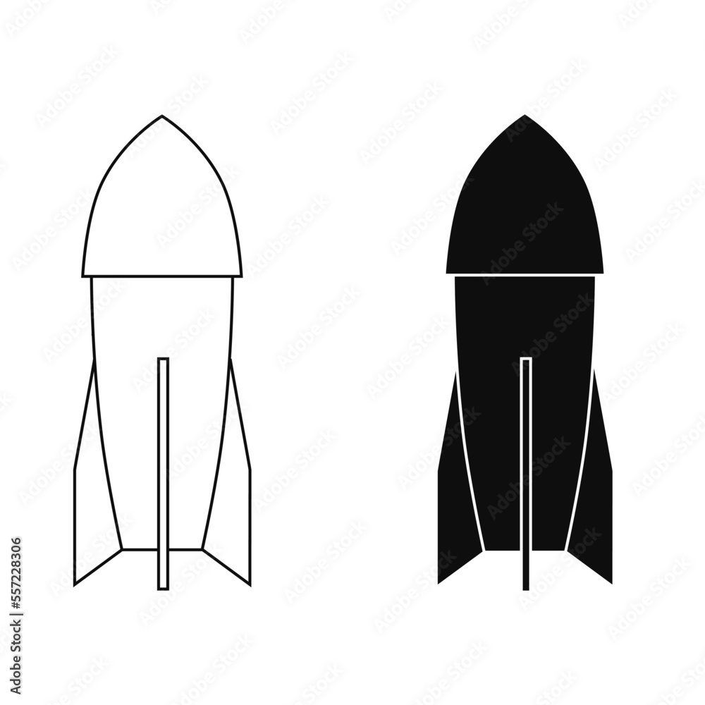 Bomb icon vector. Rocket illustration sign. Weapon symbol. War logo ...