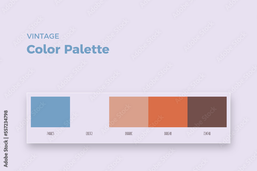 Vecteur Stock Vector vintage color palette set catalog samples in rgb ...