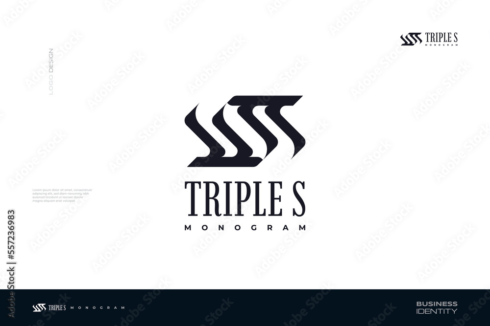 Abstract SSS Logo Design with Negative Space Style. Triple S Logo ...
