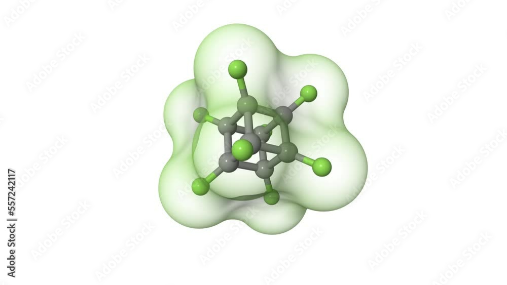 Stockvideon A molecule named perfluorocubane. C8F8, synthesized for the ...