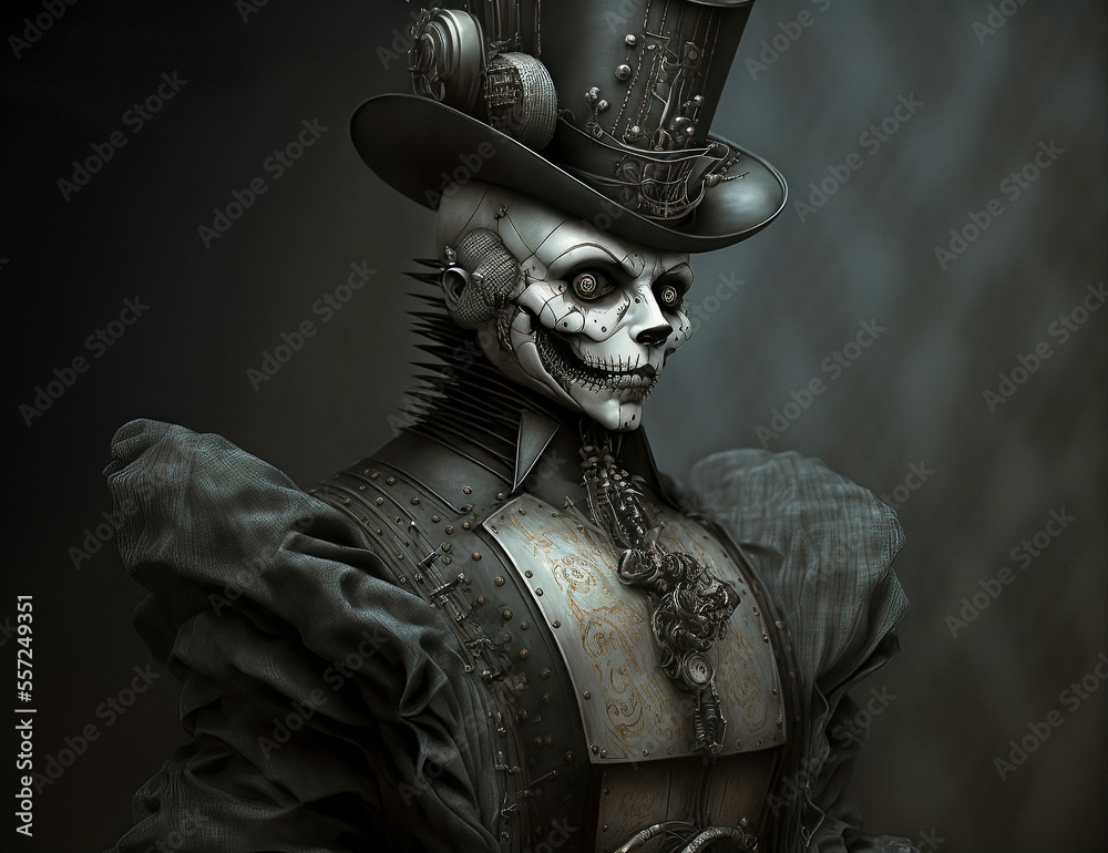 Concept Art Sinister Skeleton Dressed in a Top Hat and Costume made ...
