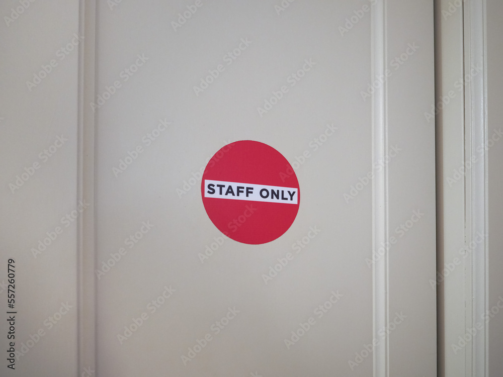staff only sign Stock Photo | Adobe Stock