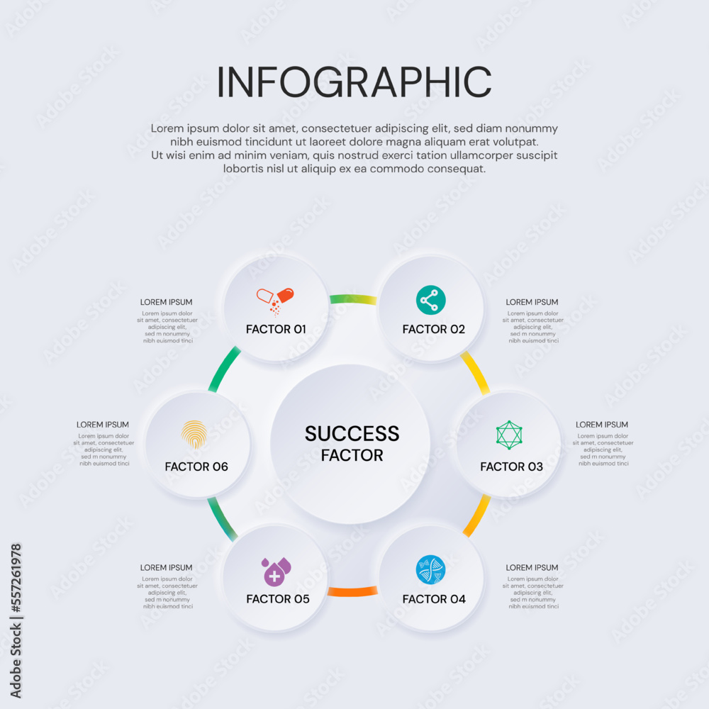 Fototapeta mapa świata dla dzieci Vector infographic label design with icons. Business concept ...