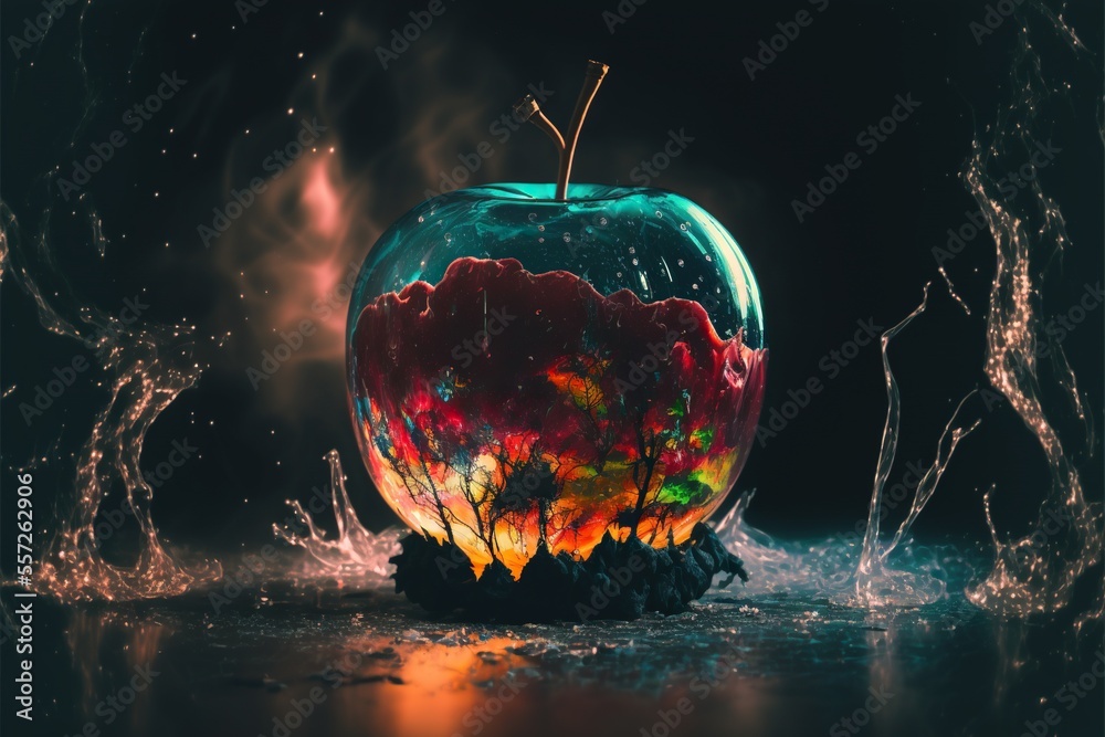 Dreamlike poison apple, fantasy art object Stock Illustration | Adobe Stock