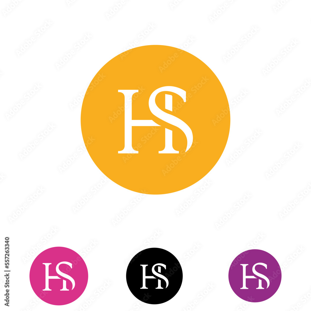 letter HS logo design vector template with AI and EPS file. Stock ...
