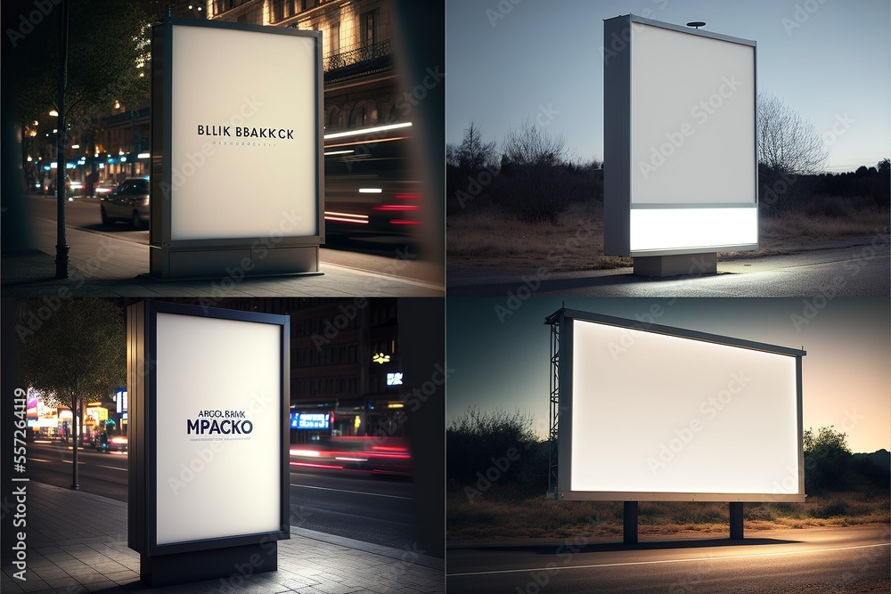 Blank place advertising screen. Poster mockup. Banner mockup. Billboard ...
