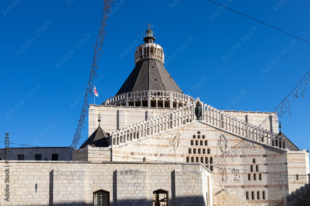 Nazareth, Israel - December 2022: Basilica of the Annunciation. This ...