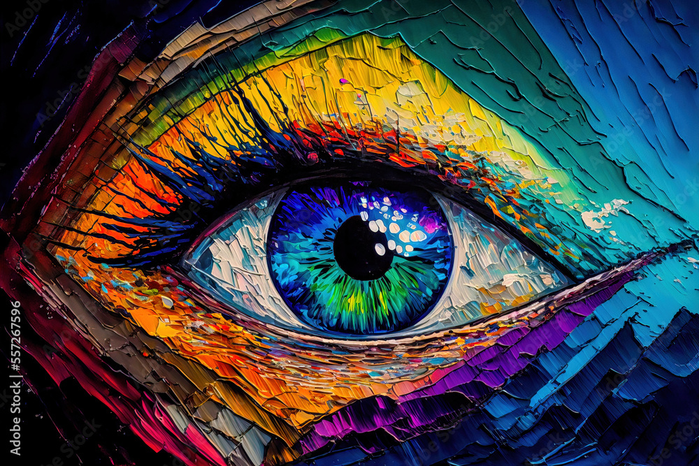 Auge Das sehende Auge Optikus Retina Iris Ophthalmos Chorioidea Closeup ...