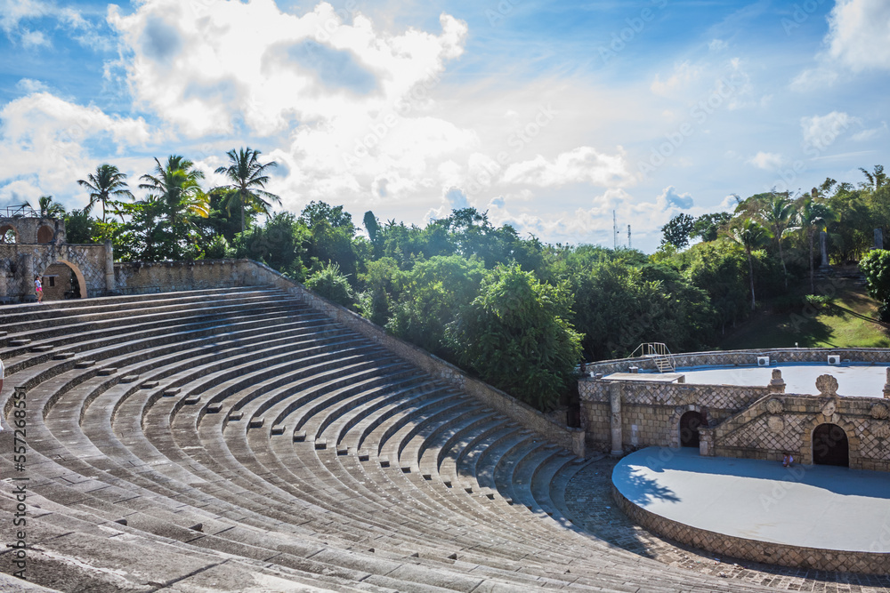 Dominican Republic. 20 NOVEMBER 2021 Amphitheater in ancient village ...
