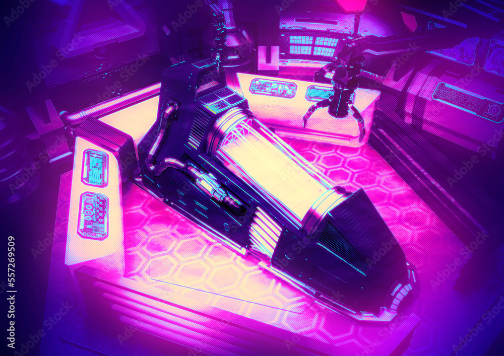 mothership cryo lab scene four Stock Illustration | Adobe Stock