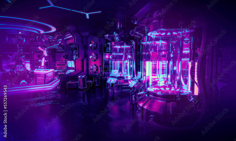 mothership cryo lab scene three Stock Illustration | Adobe Stock