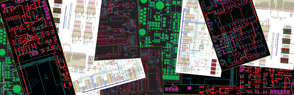 Schematic background. Drawings of electronic device. Design ...