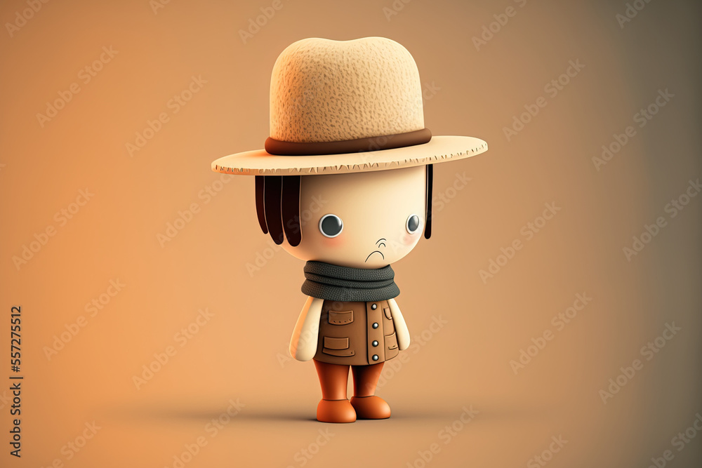 A adorable animated figure wearing a hat in an illustrated graphic is ...