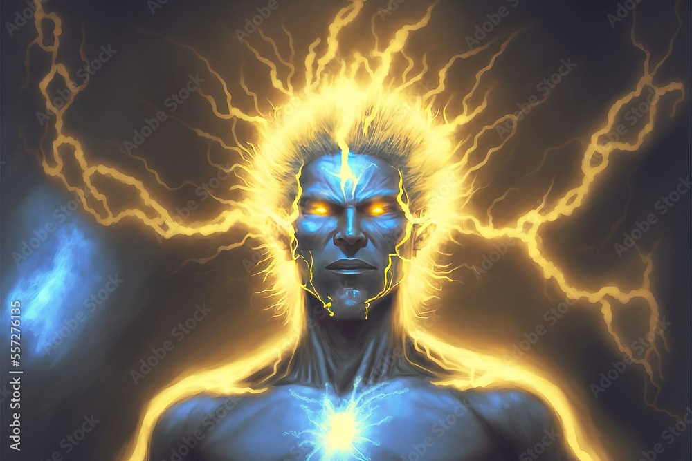 4K resolution or higher, A godlike being, created from pure energy ...