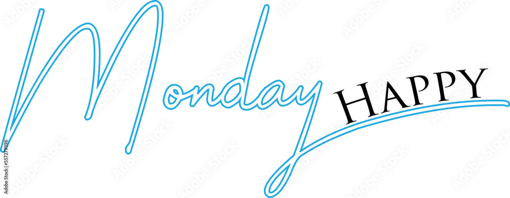 Happy monday handwritten text. Happy monday colorful sign. Happy monday ...