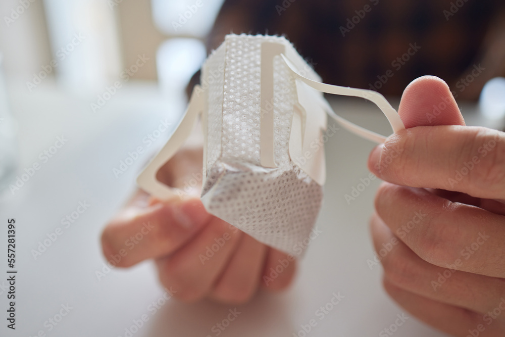 brewing process,a bag filled with boiling water for drip coffee in a ...