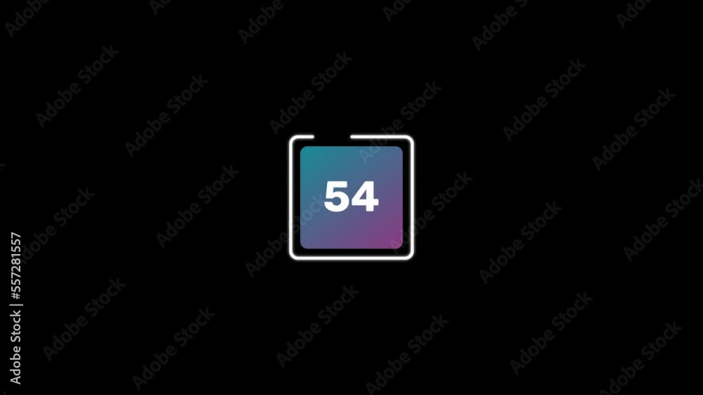 Animated countdown from 60 seconds on a transparent background vídeo de ...