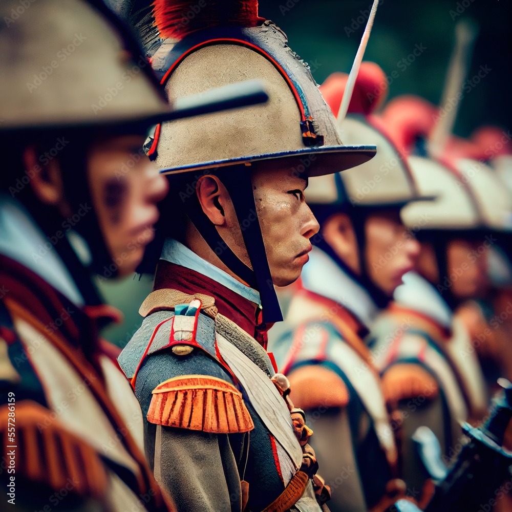 The China ancient army is preparing for battle. A formation of China ...