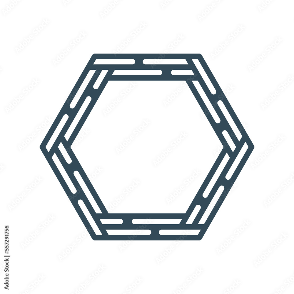 Hexagon abstract frame, border, shape, element. Six-sided polygon ...
