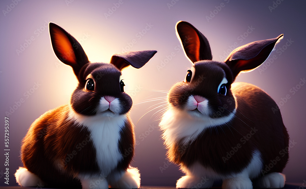rabbit and carrot, Generative IA Stock Illustration | Adobe Stock