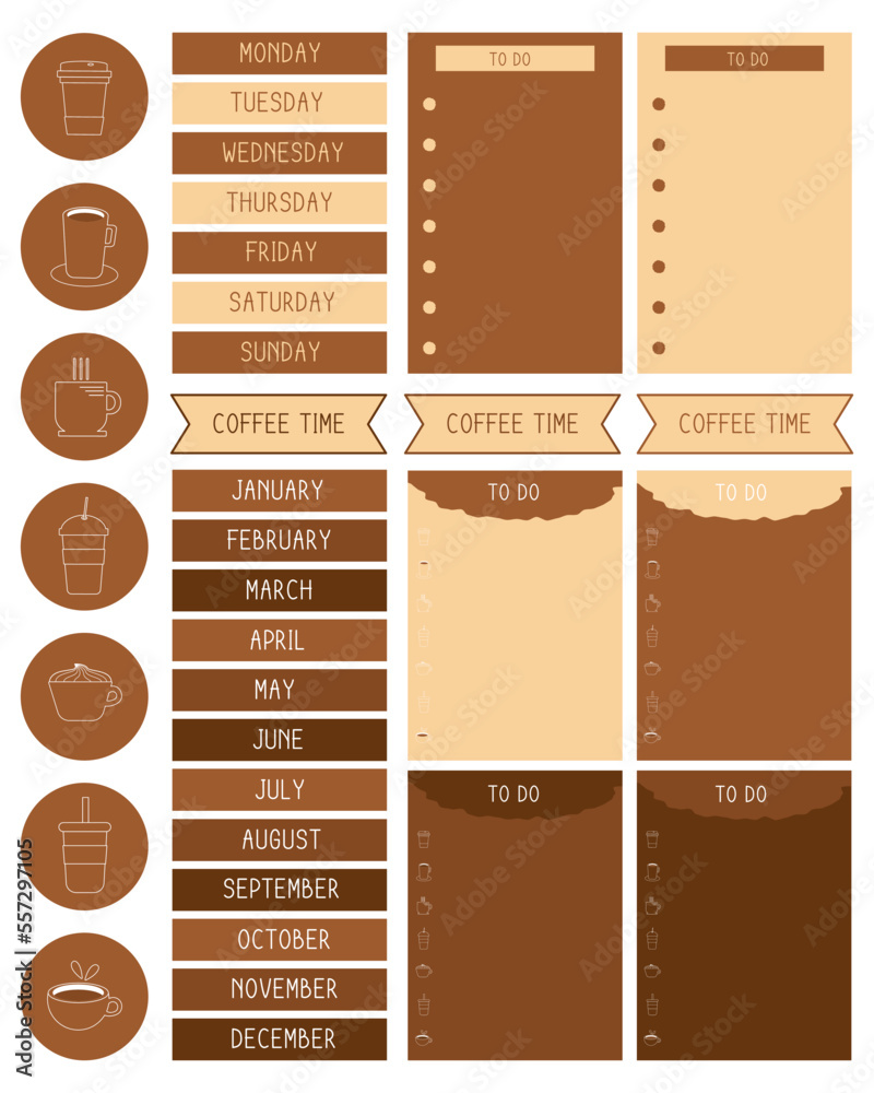 Set of planner stickers. Printable Planner Stickers. Planners and ...