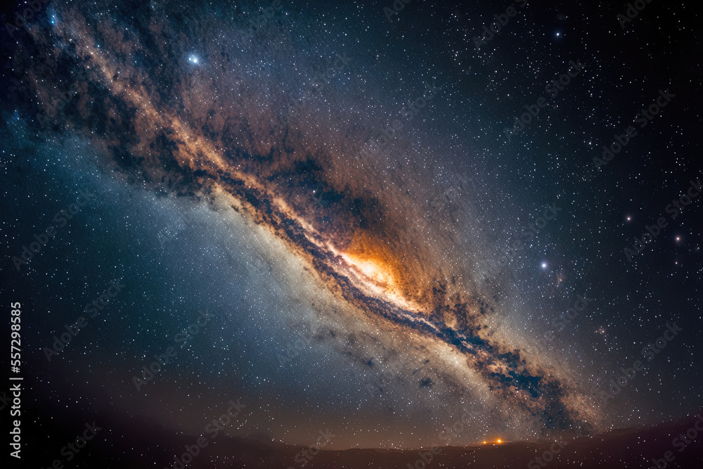 Milky Way galaxy in the cosmos, containing stars and cosmic dust ...