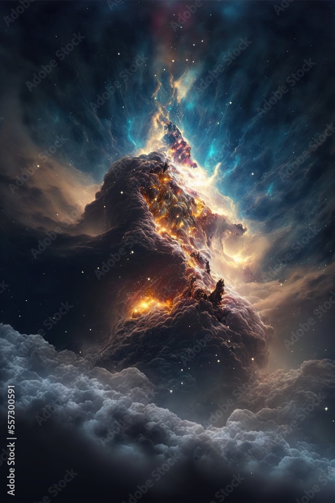 Creation Nebula Generative Ai Stock Illustration Adobe Stock