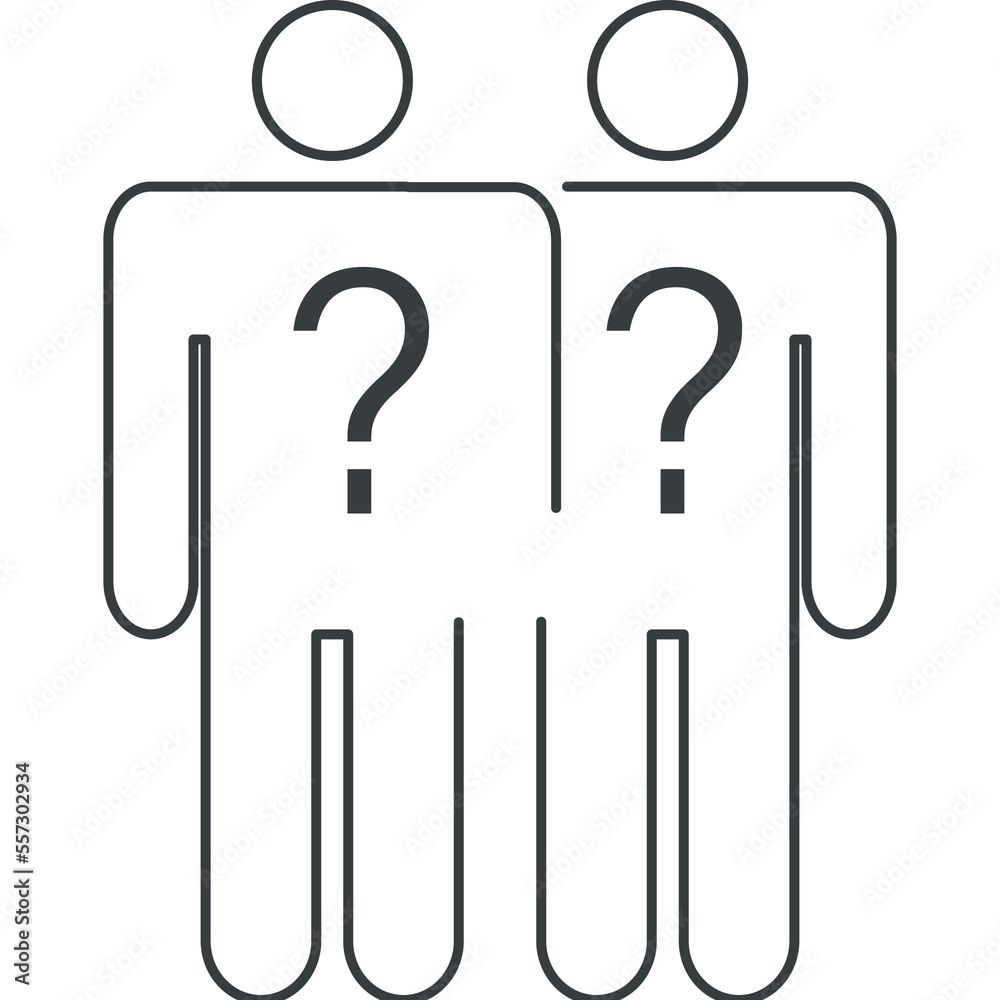 Human silhouette outline icon. Drawing doodle line person symbol. Basic ...