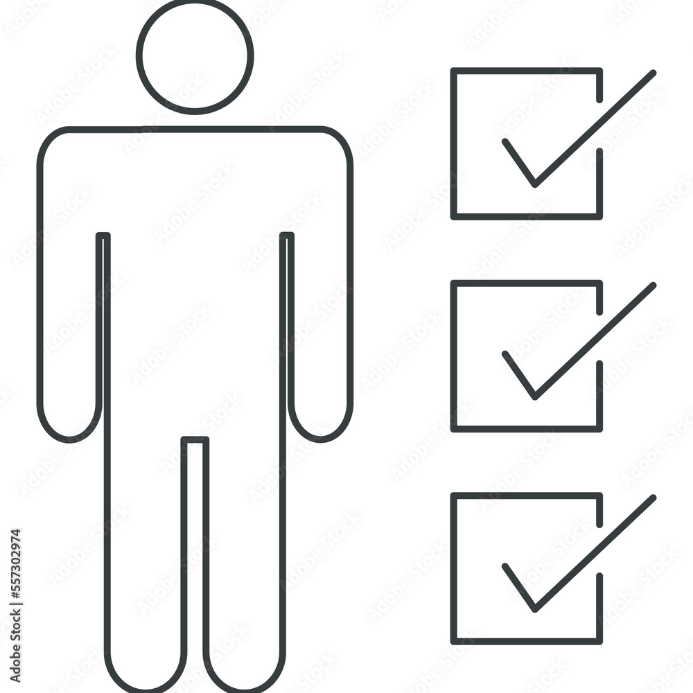 Human silhouette outline icon. Drawing doodle line person symbol. Basic ...