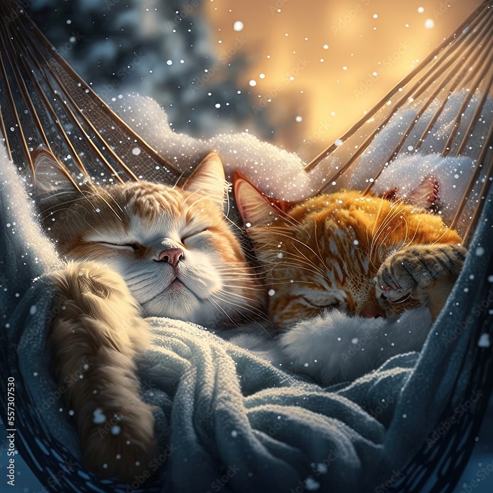 Cute Cats Beautiful Cats Relax And Sleep Wallpaper Background Print Art ...