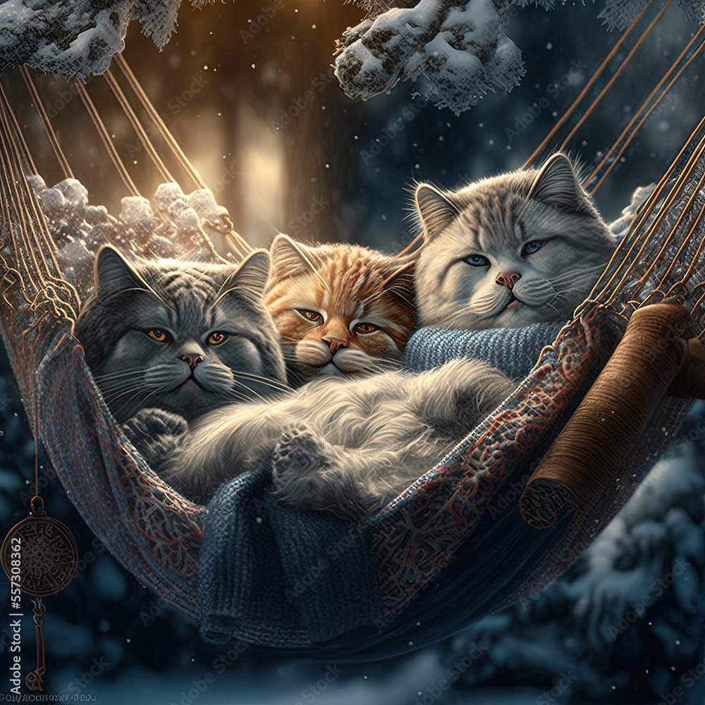 Cute Cats Beautiful Cats Relax And Sleep Wallpaper Background Print Art ...