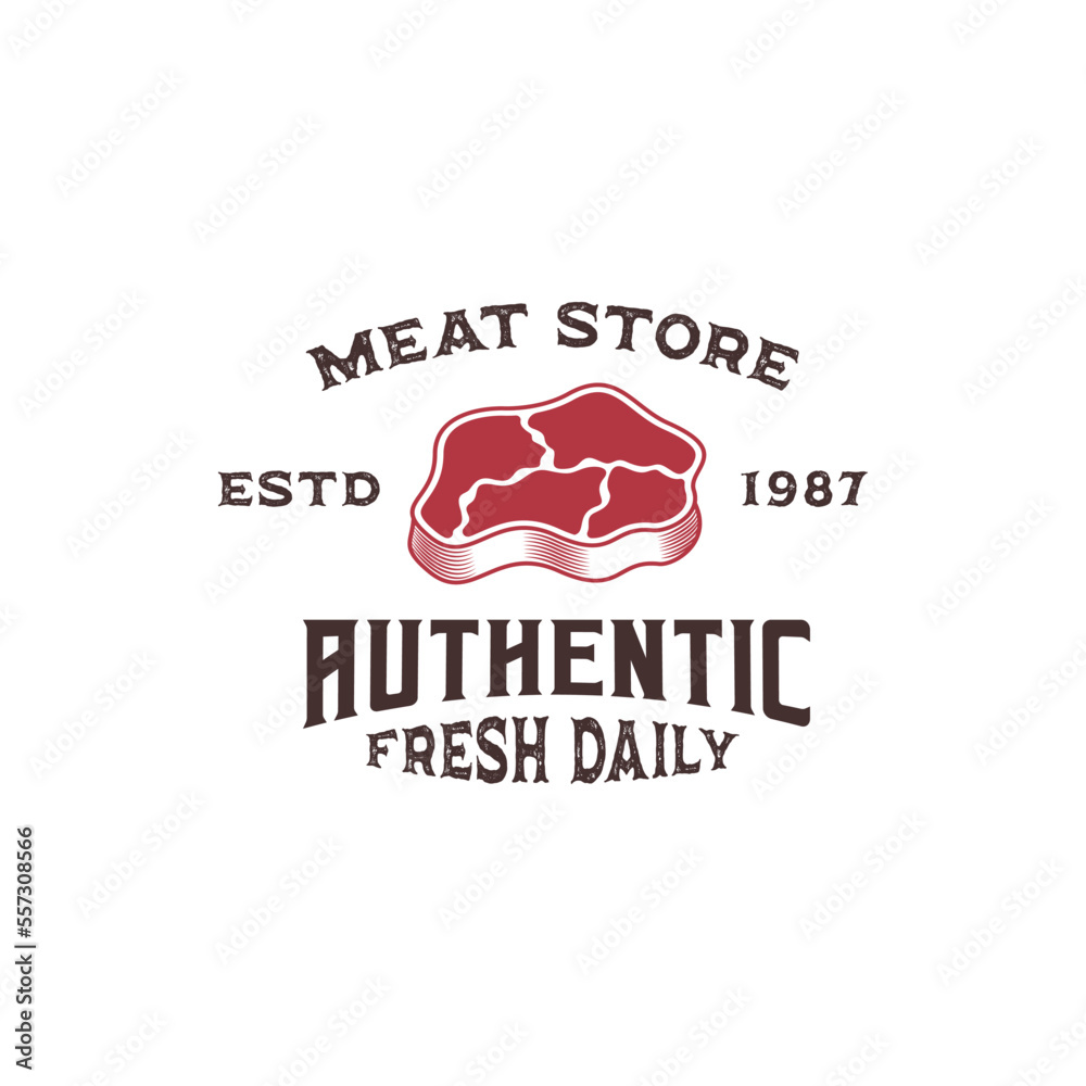 labels badges emblems and logo design elements for meat store or ...