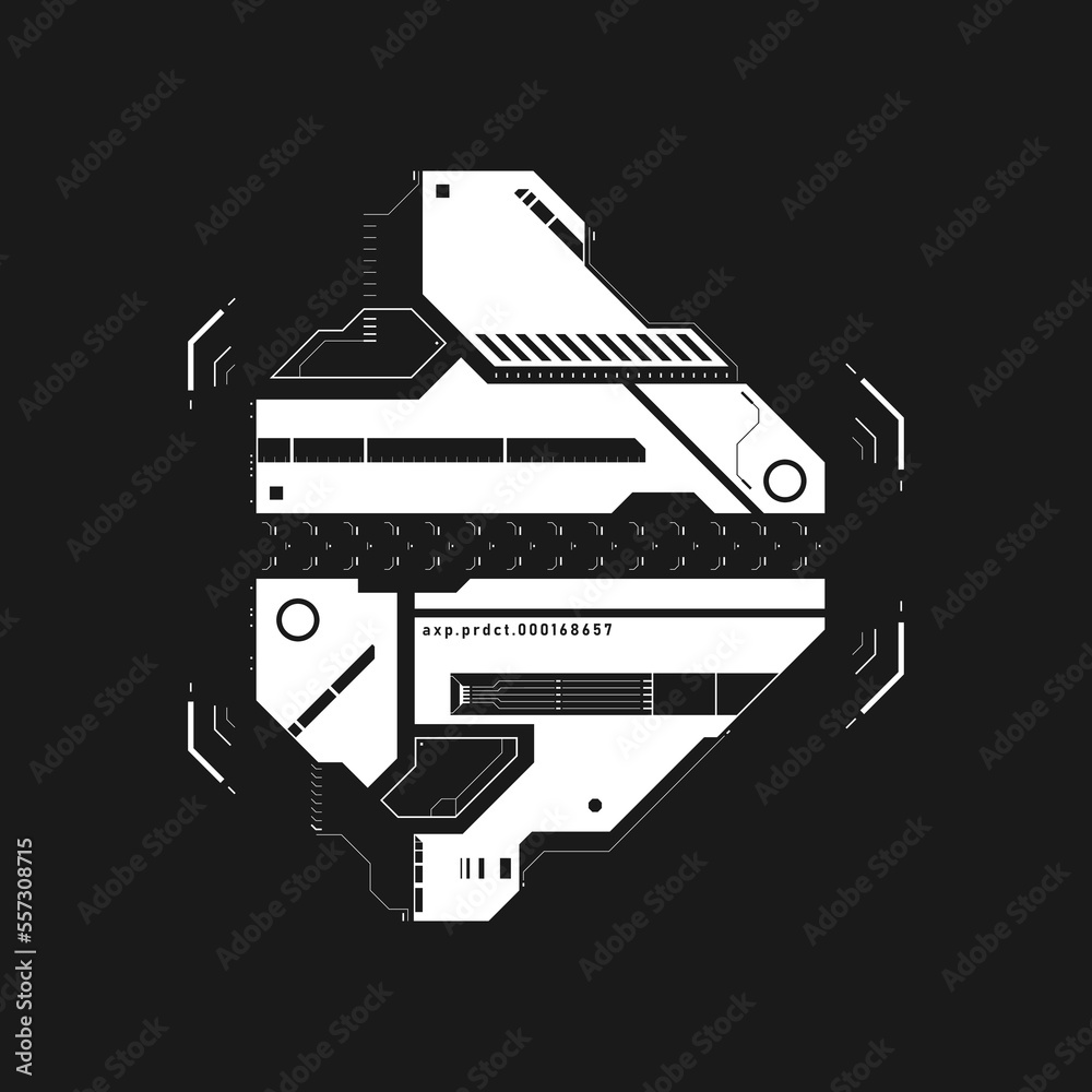 Cyberpunk arrow. Futuristic tech interface element. Cyberpunk pointer ...