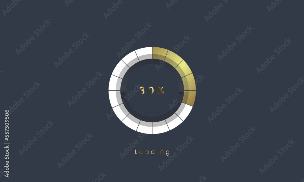 30 percent golden Futuristic Progress loading bar. golden upLoading process bar. premium ...