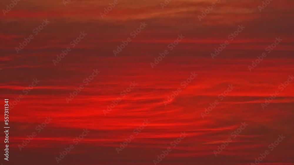 red sky scene at twilight above the horizon..red sunset over sea video ...