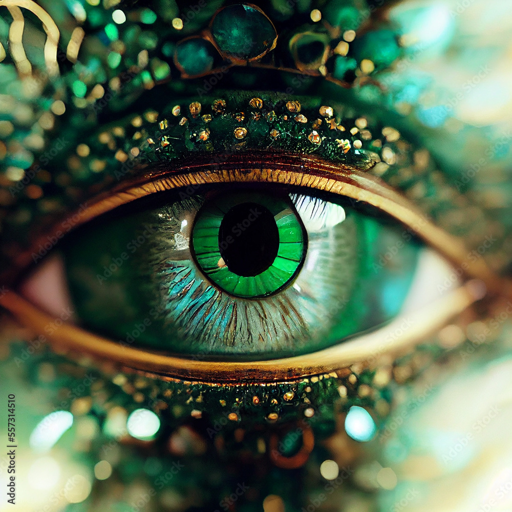 Psychedelic Image of a Beautiful Macro Eye, Machine Learning Generated ...