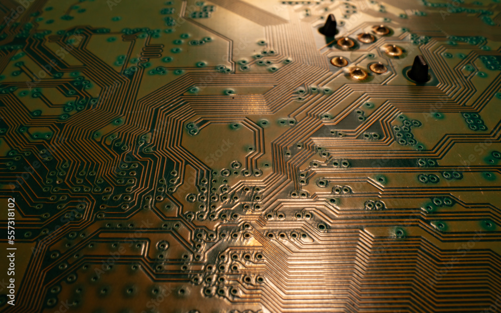 Circuit board, electronic motherboard. Digital engineering concept, hi ...