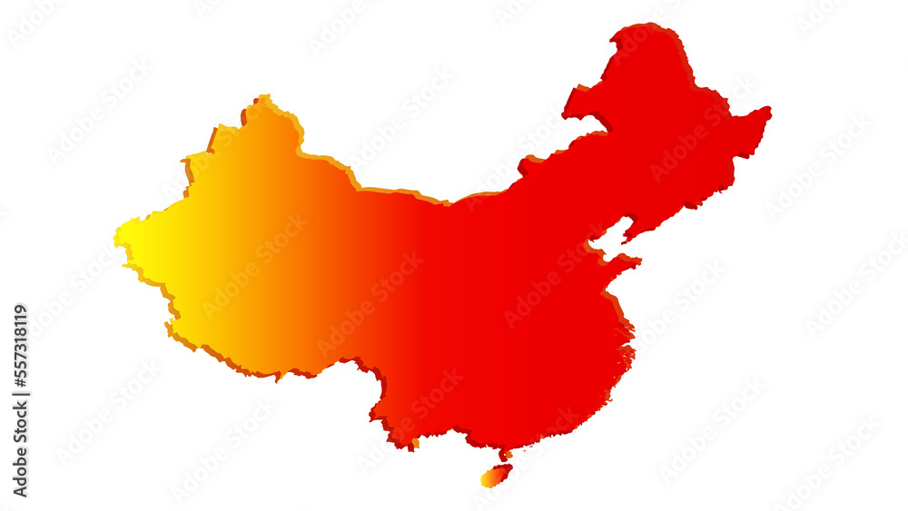 Vector map China with red and yellow concept on PNG white transparent ...
