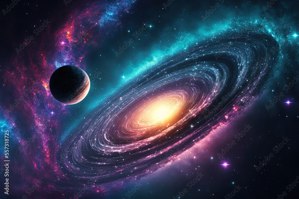 Cosmological background stars, planets, and galaxies; space and time ...