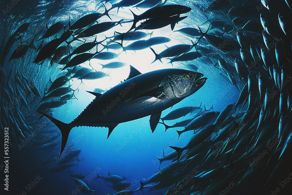 Yellowfin Tuna - Generative AI Stock Illustration | Adobe Stock
