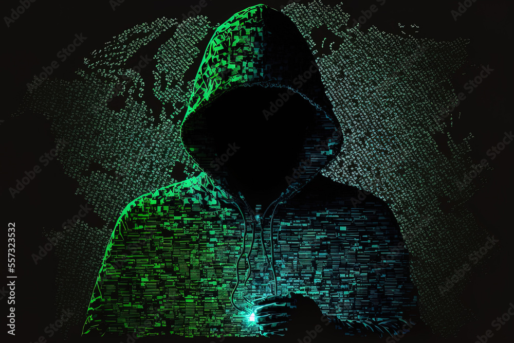 shadow crime on the dark web Internet hologram of a digital hacker ...