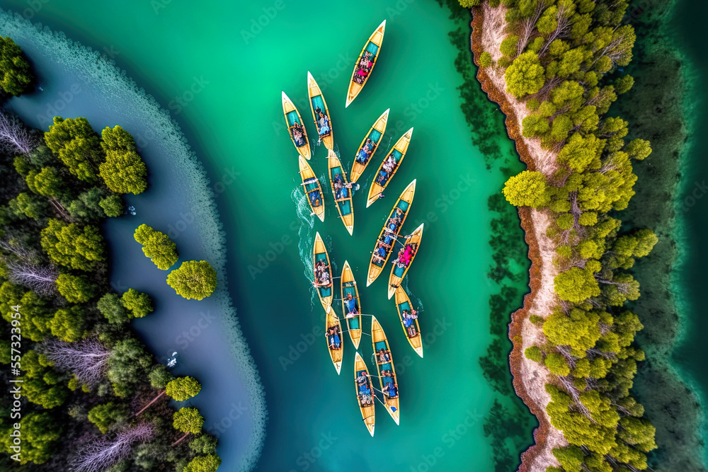 Aerial drone top down super wide panorama picture shows synchronized ...