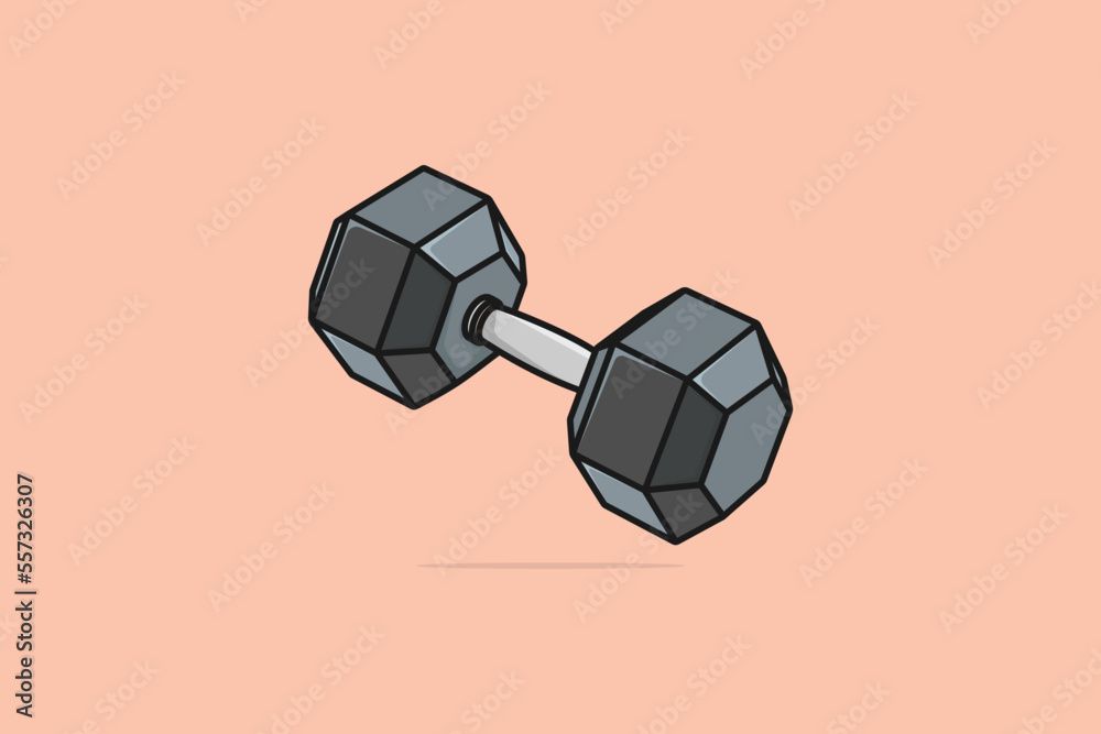 Gym Dumbbell vector illustration. Gym fitness object icon concept ...