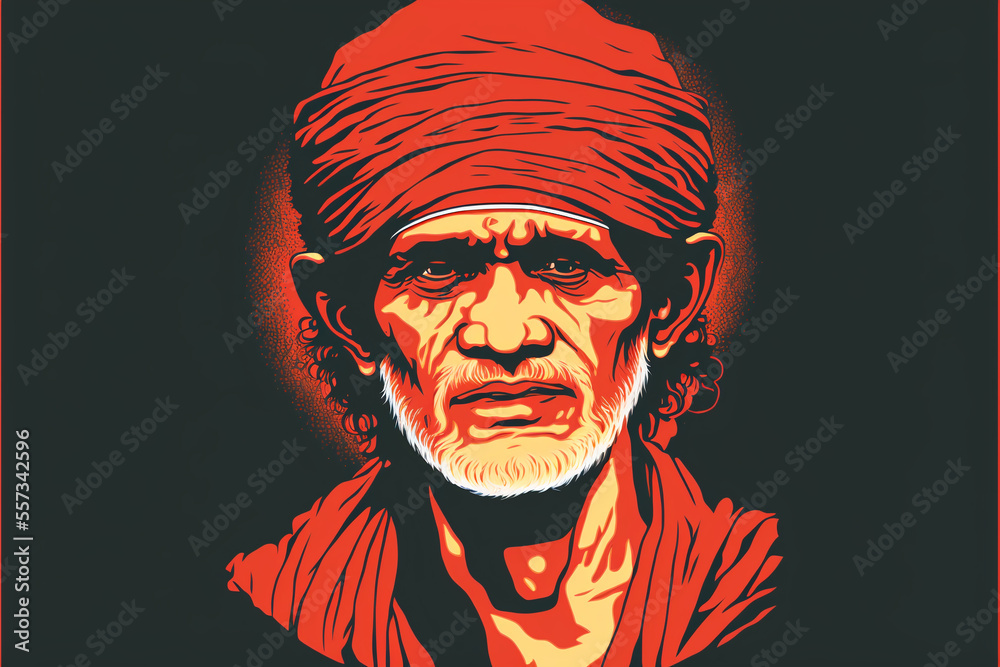 Sai Baba of Shirdi wallpaper, background illustration. Generative AI ...