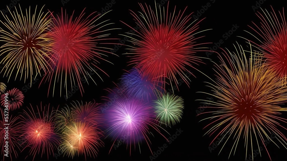Celebration fireworks scene illustration Stock Illustration | Adobe Stock