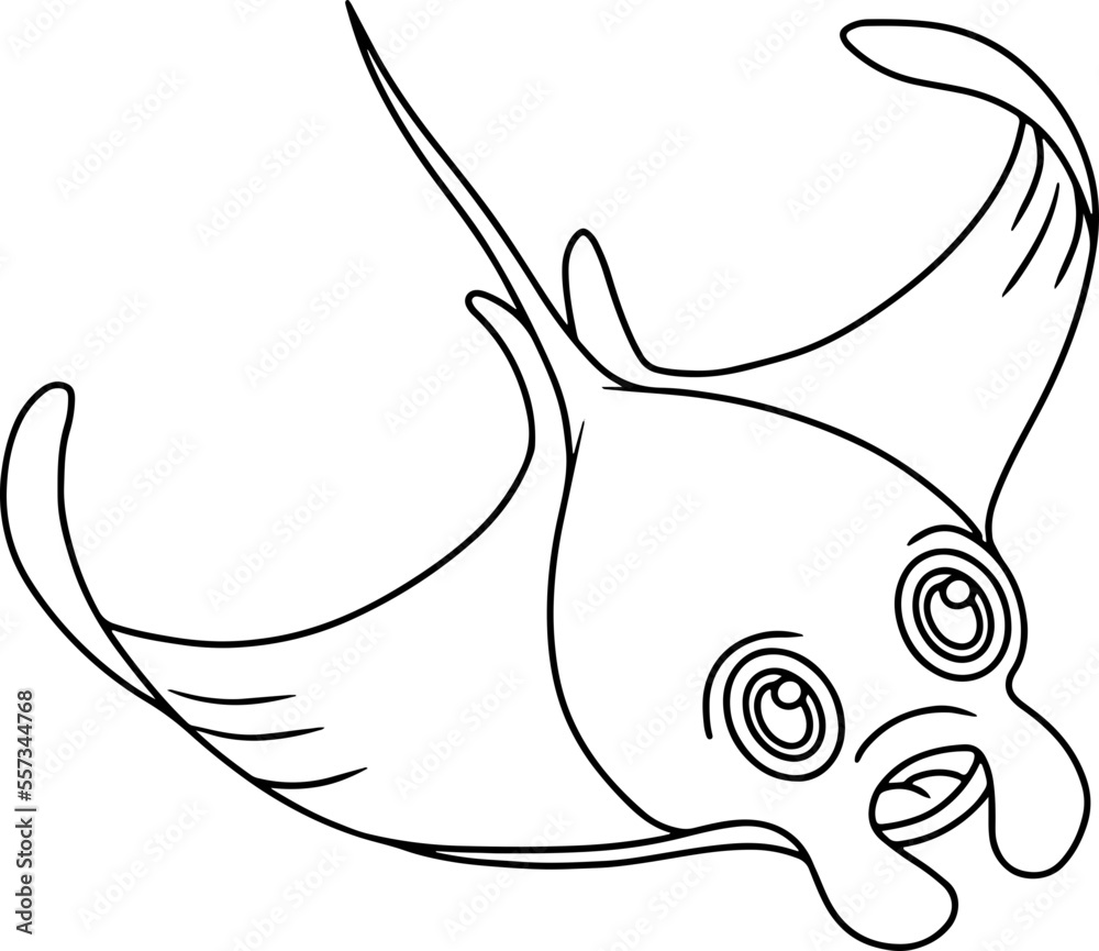 stingray outline cartoon Stock Vector | Adobe Stock