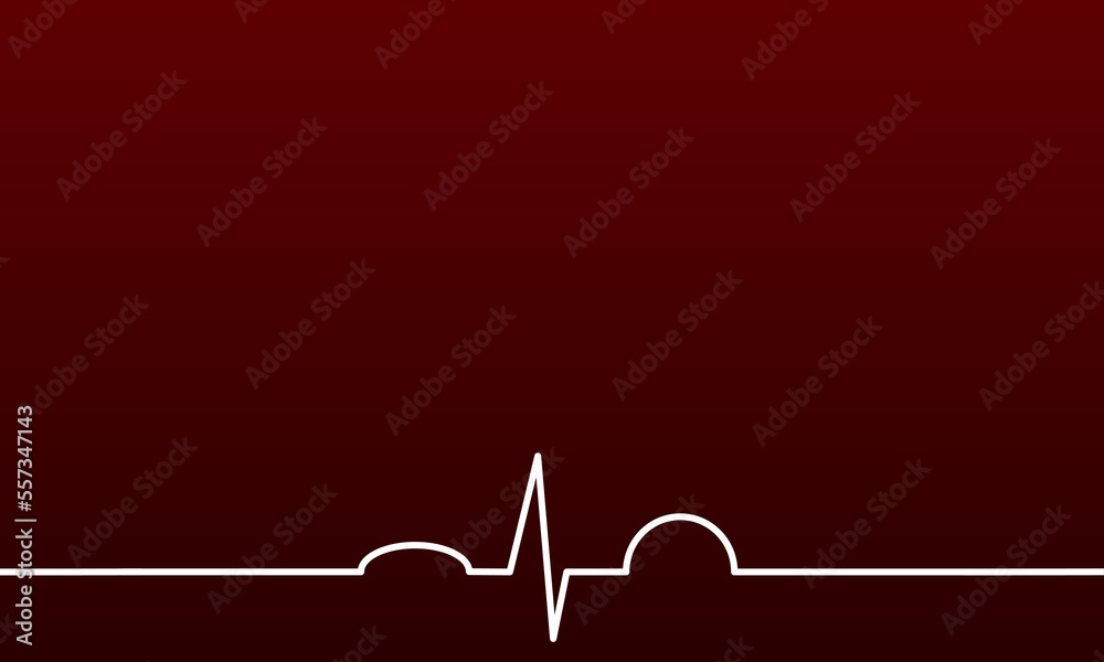 Red Background with normal EKG Stock Vector | Adobe Stock