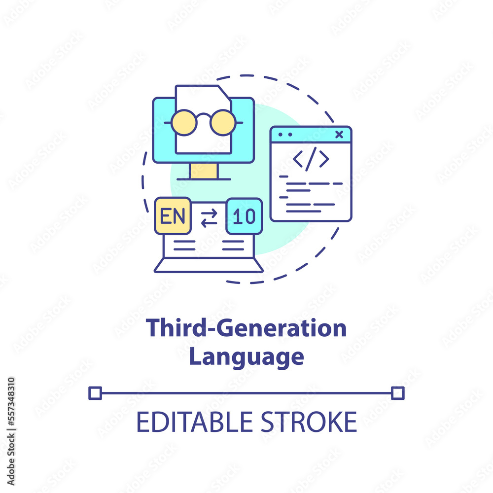 Vecteur Stock Third-generation programming language concept icon ... Vecteur Stock Third-generation programming language concept icon ...