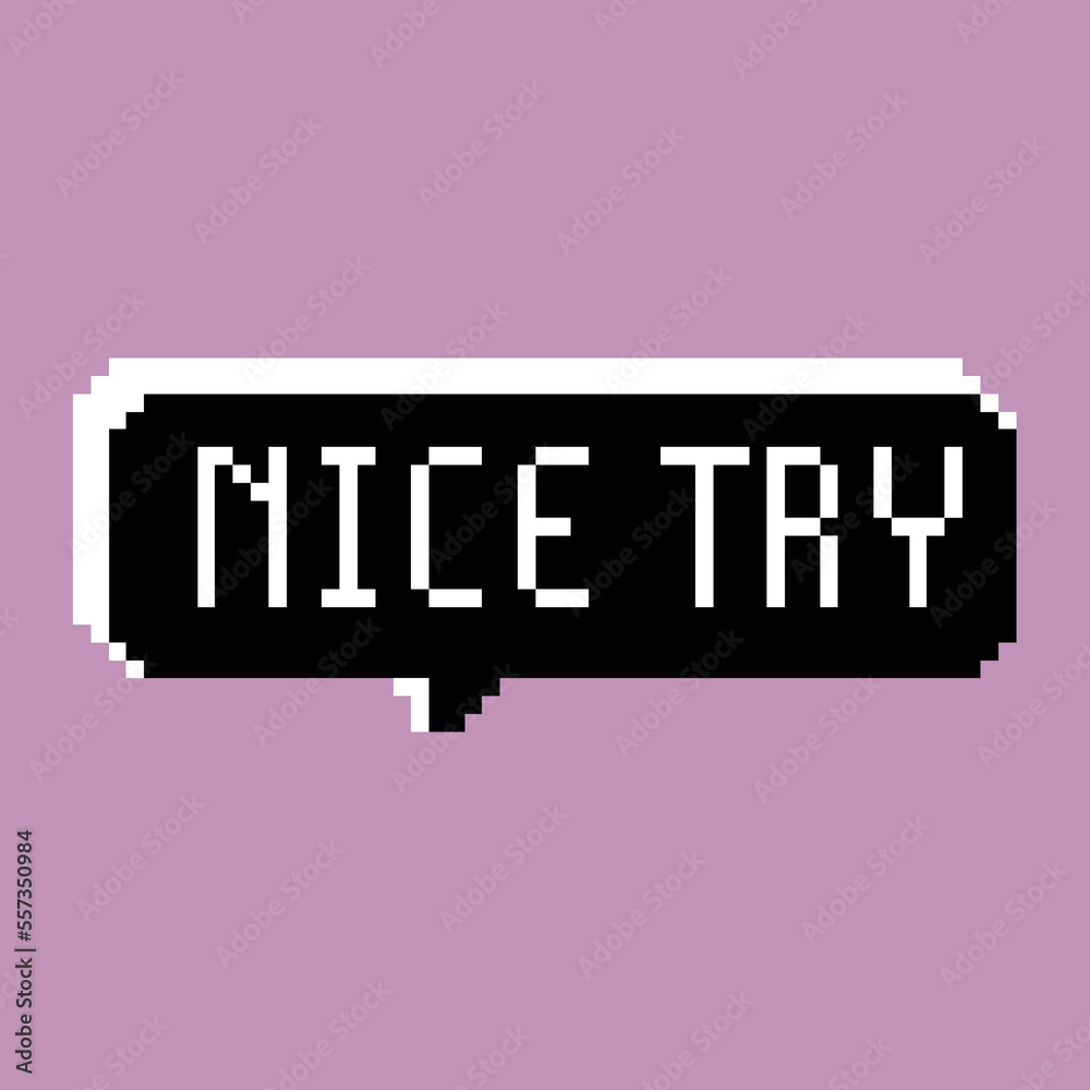 bubble greeting with text inside. Pixel art Vector illustration good ...